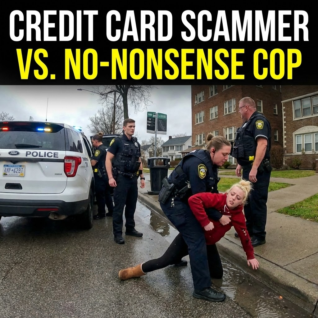 Credit Card Scammer vs. No-Nonsense Cop - Body Cam